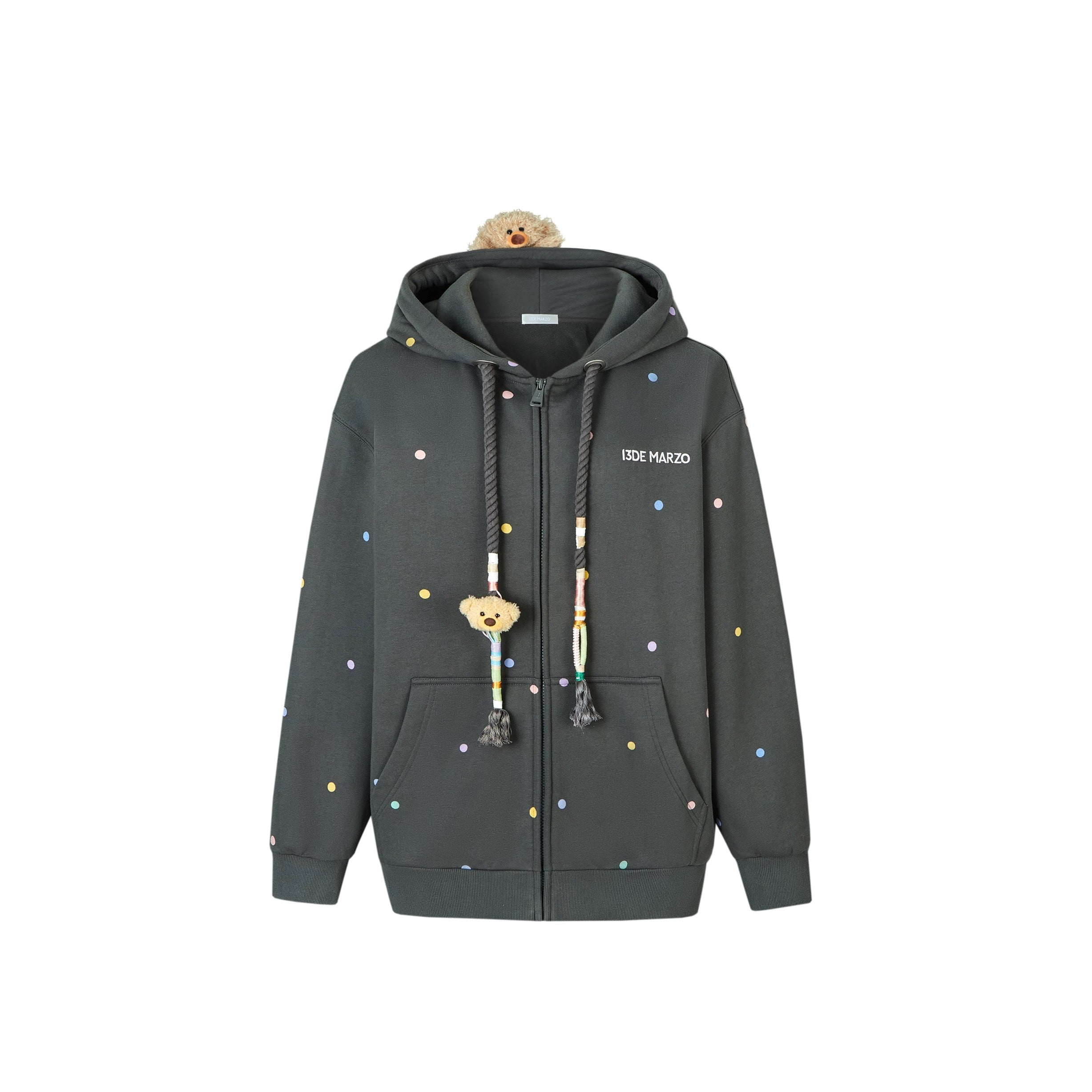 13DE MARZO Colorful string hooded jacket – CHUUI_Collection